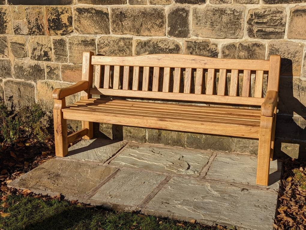 Memorial Bench Four Seat Oak | Etsy