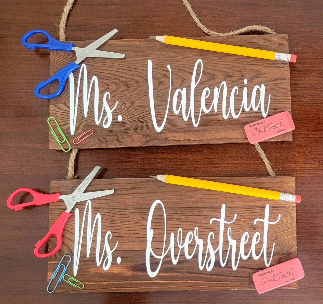 Personalized Teacher Sign, Personalized Name Sign, Teacher Gift ...