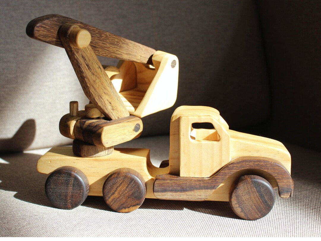 Wooden Excavator Toy Wooden Vehicles Wooden Construction Toys ...