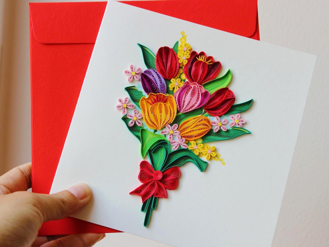 Tulip Card Craft / Twisted Paper Cards - Made From High-quality Paper ...