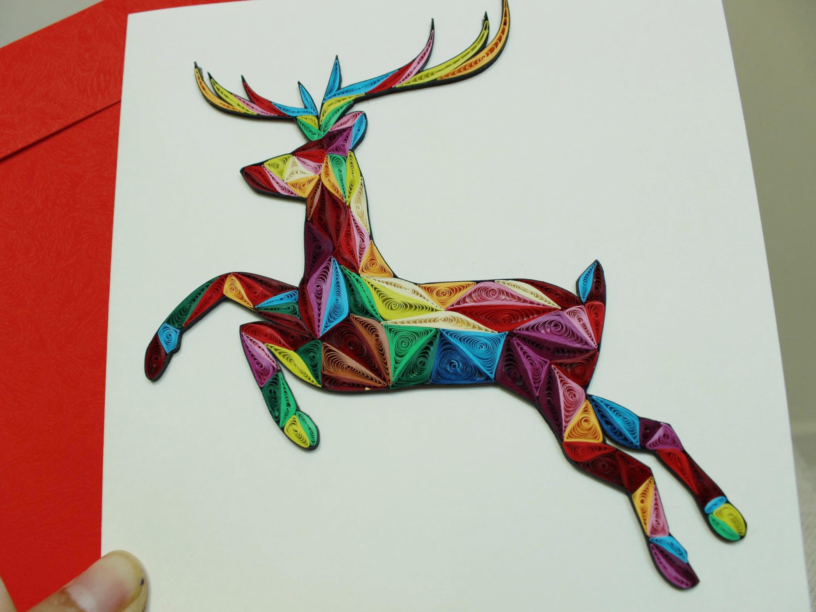 Reindeer - Quilling Card / Handmade Card/ Christmas Card / Quilling ...