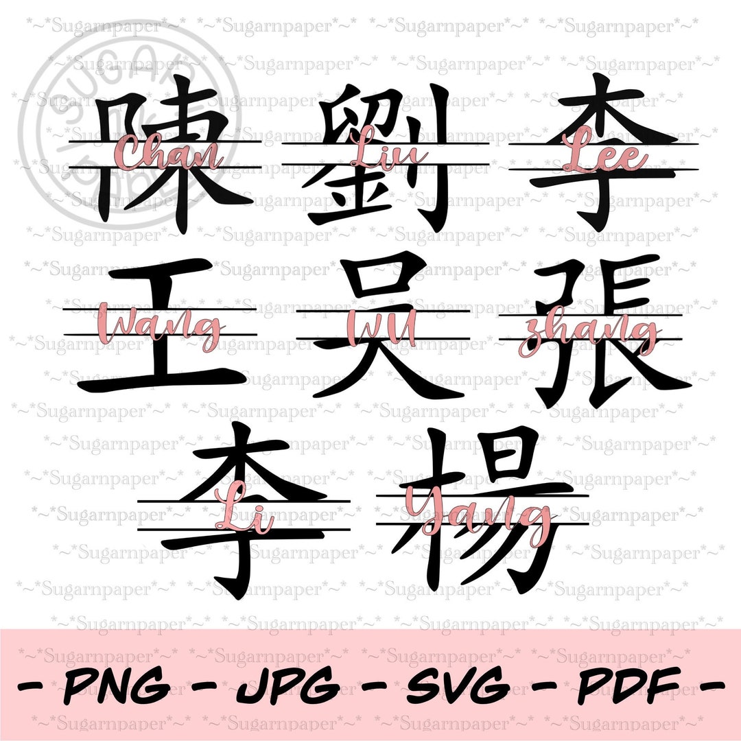 Chinese Name SVG Set Chinese Monogram Svg Chinese Name - Etsy Australia