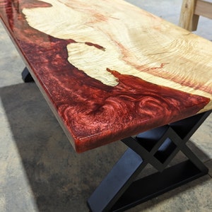 Box Elder Coffee Table, River Table, Merlot Resin - Etsy