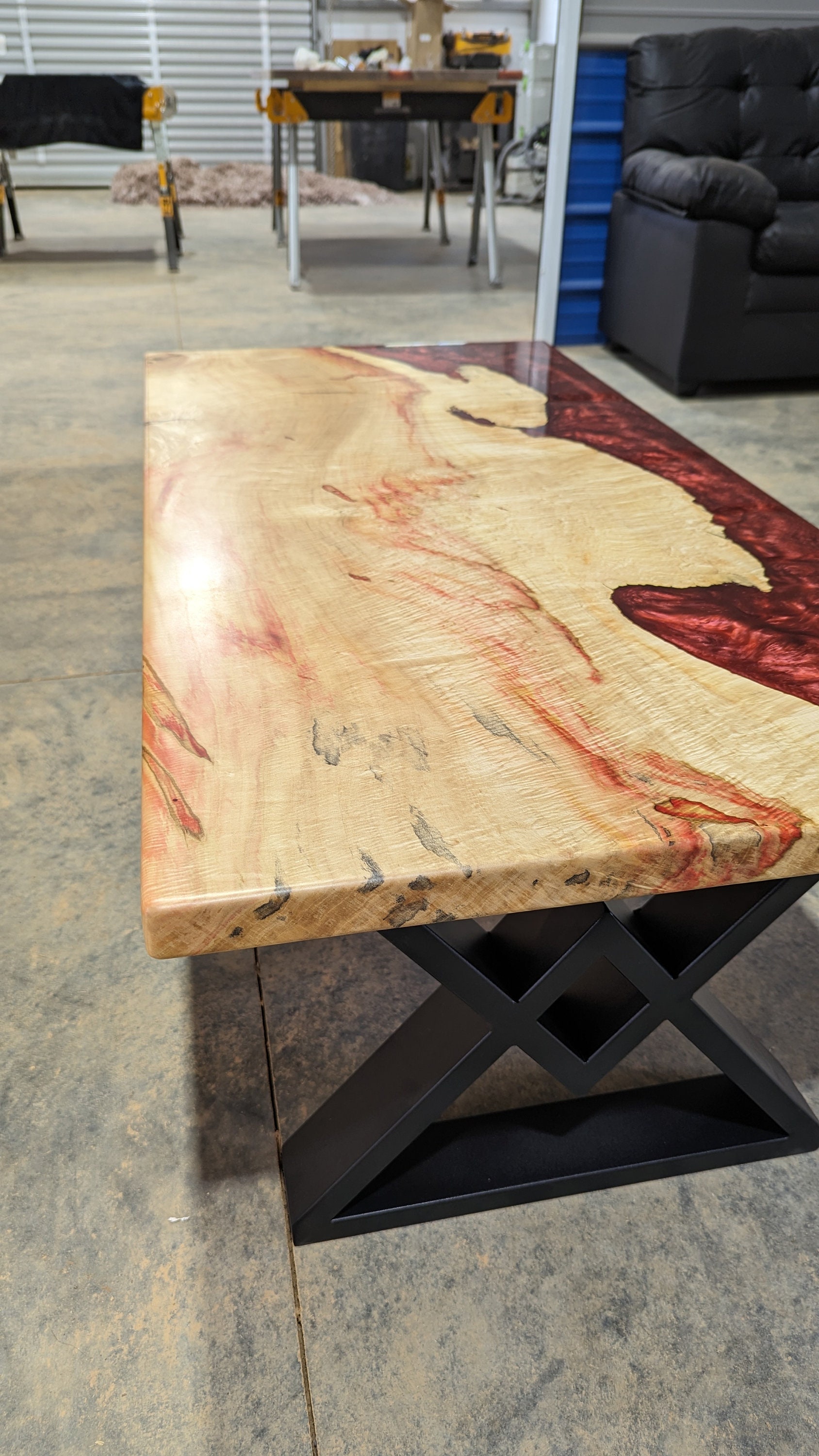 Box Elder Coffee Table, River Table, Merlot Resin - Etsy