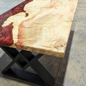 Box Elder Coffee Table, River Table, Merlot Resin - Etsy