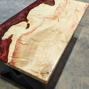 Box Elder Coffee Table, River Table, Merlot Resin - Etsy
