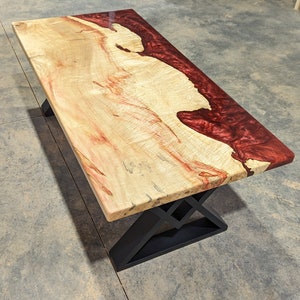 Box Elder Coffee Table, River Table, Merlot Resin - Etsy