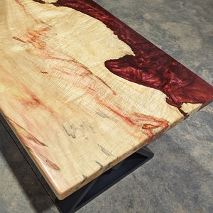 Box Elder Coffee Table, River Table, Merlot Resin - Etsy