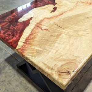 Box Elder Coffee Table, River Table, Merlot Resin - Etsy