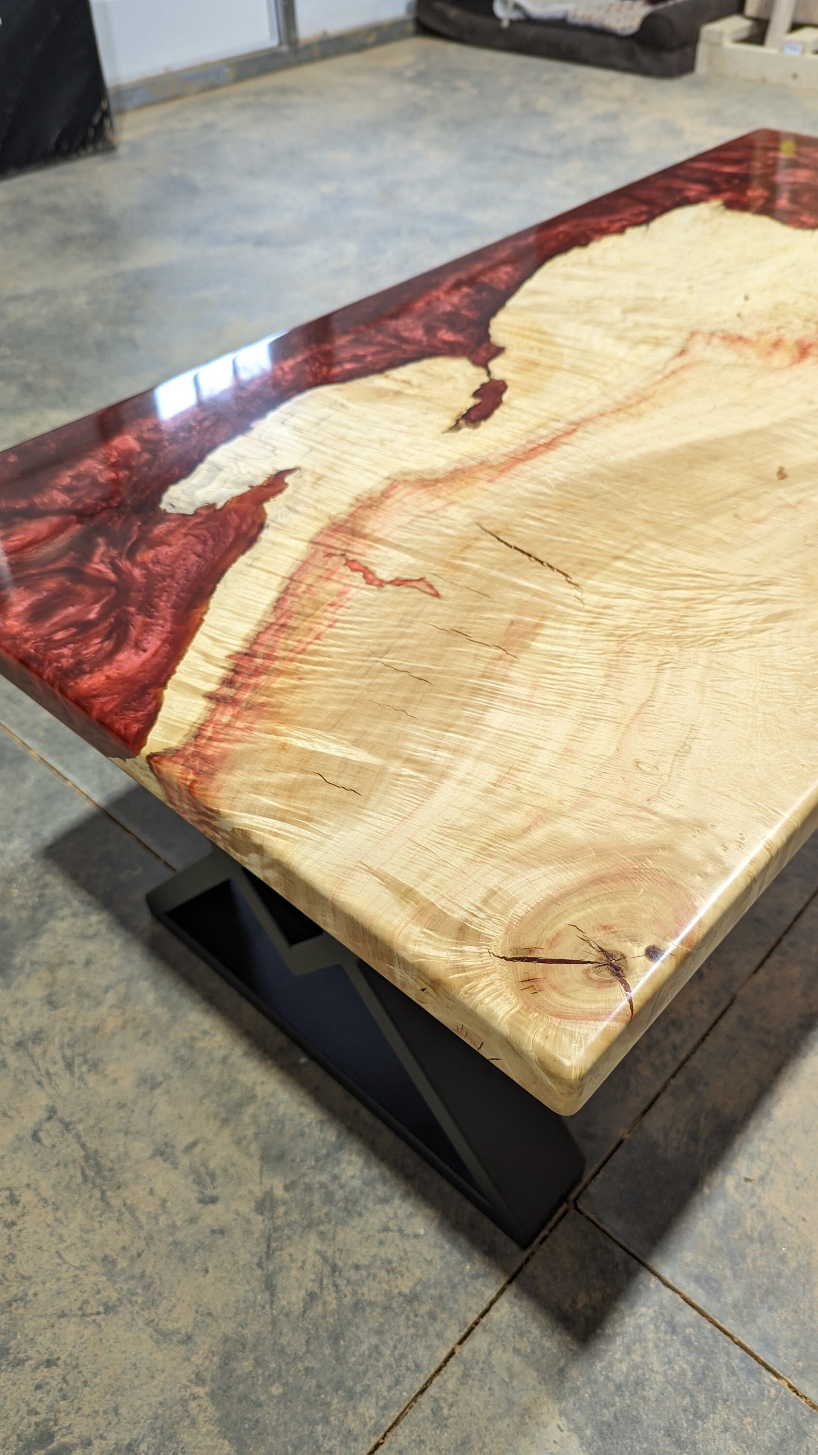 Box Elder Coffee Table, River Table, Merlot Resin - Etsy