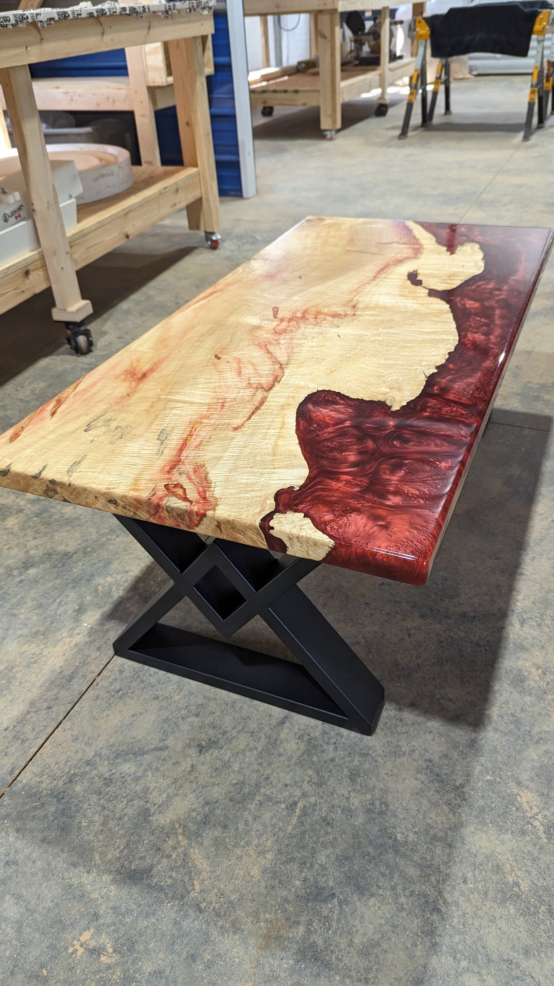Box Elder Coffee Table, River Table, Merlot Resin - Etsy