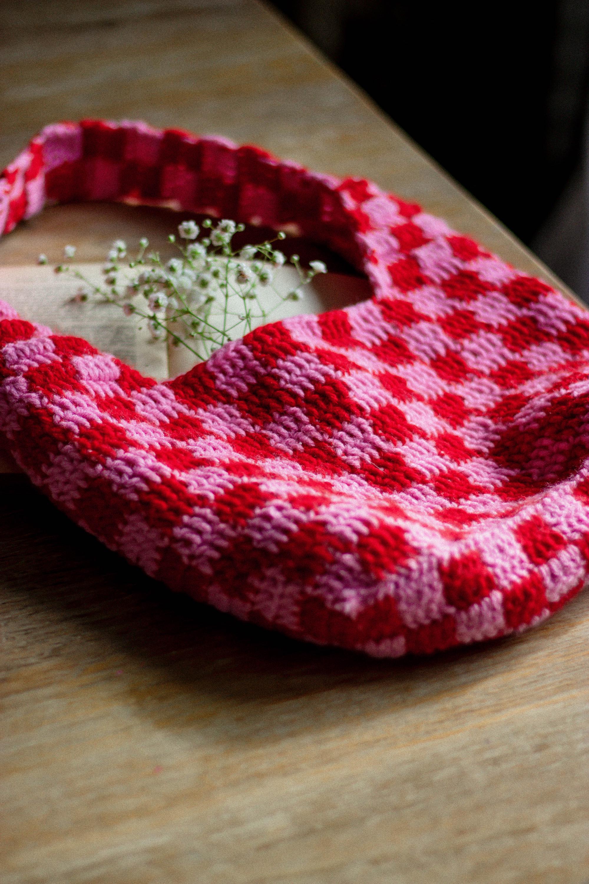 Pink Checkered Bag - Etsy