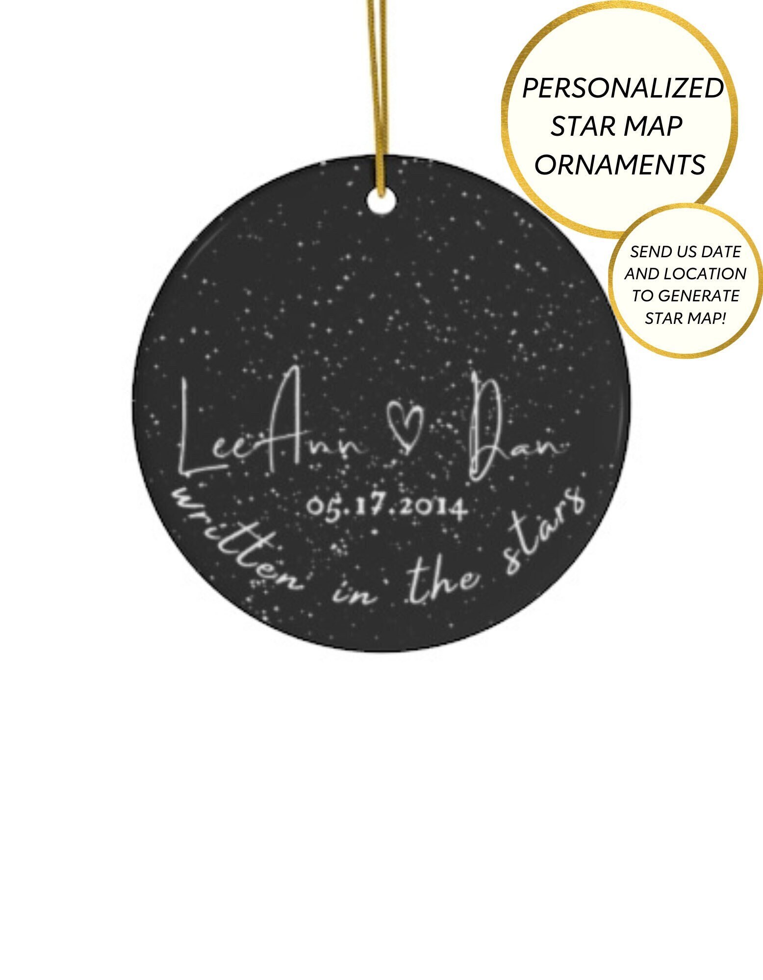 Star Map Ornament, Celestial Star Map Custom Night Sky Personalized ...