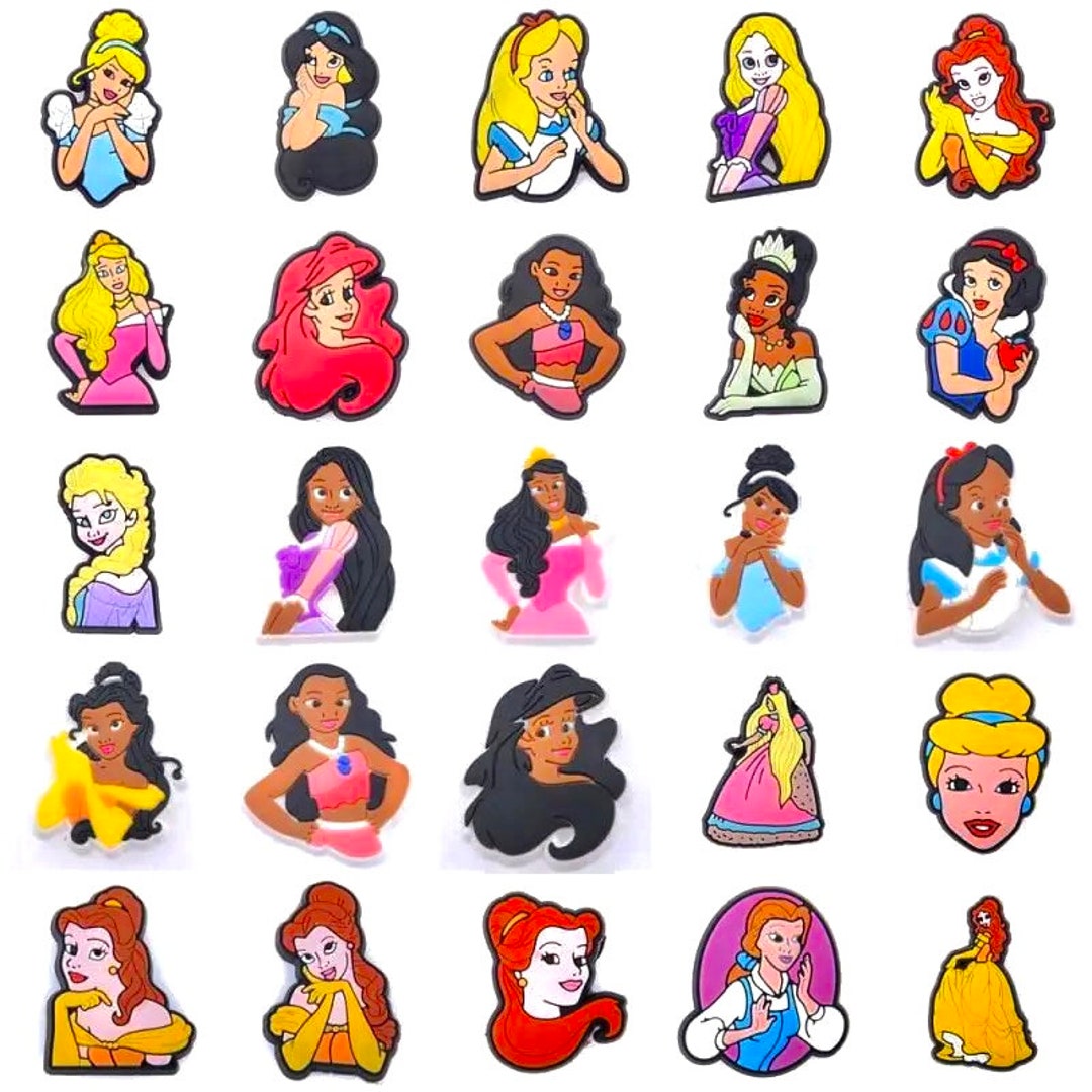 Princesses Black Princess Croc Accessories Fashion Charms Bookbag ...