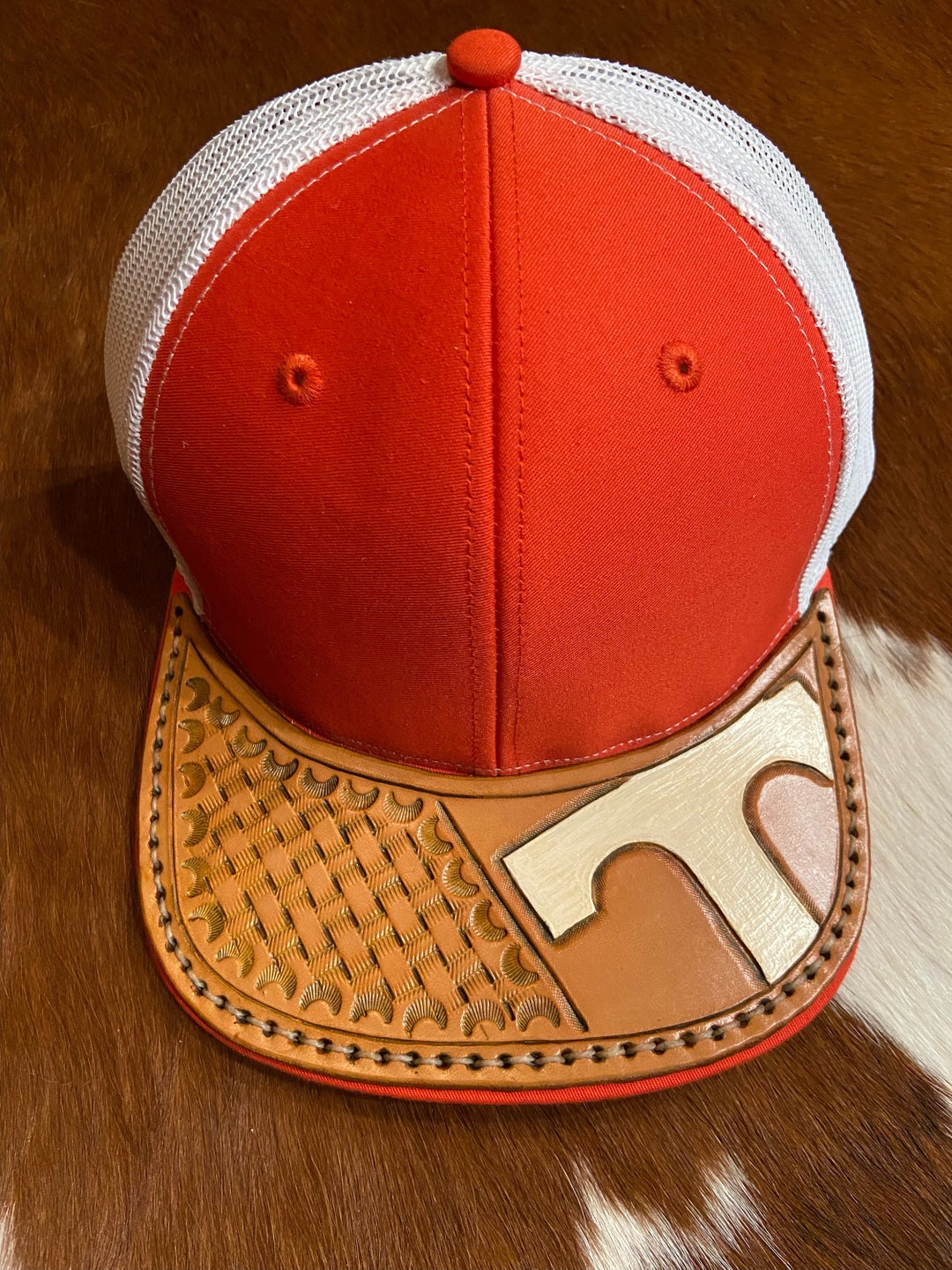 UT Leather Billed Hat - Etsy