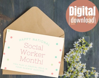 Happy Social Worker Month Card - Etsy