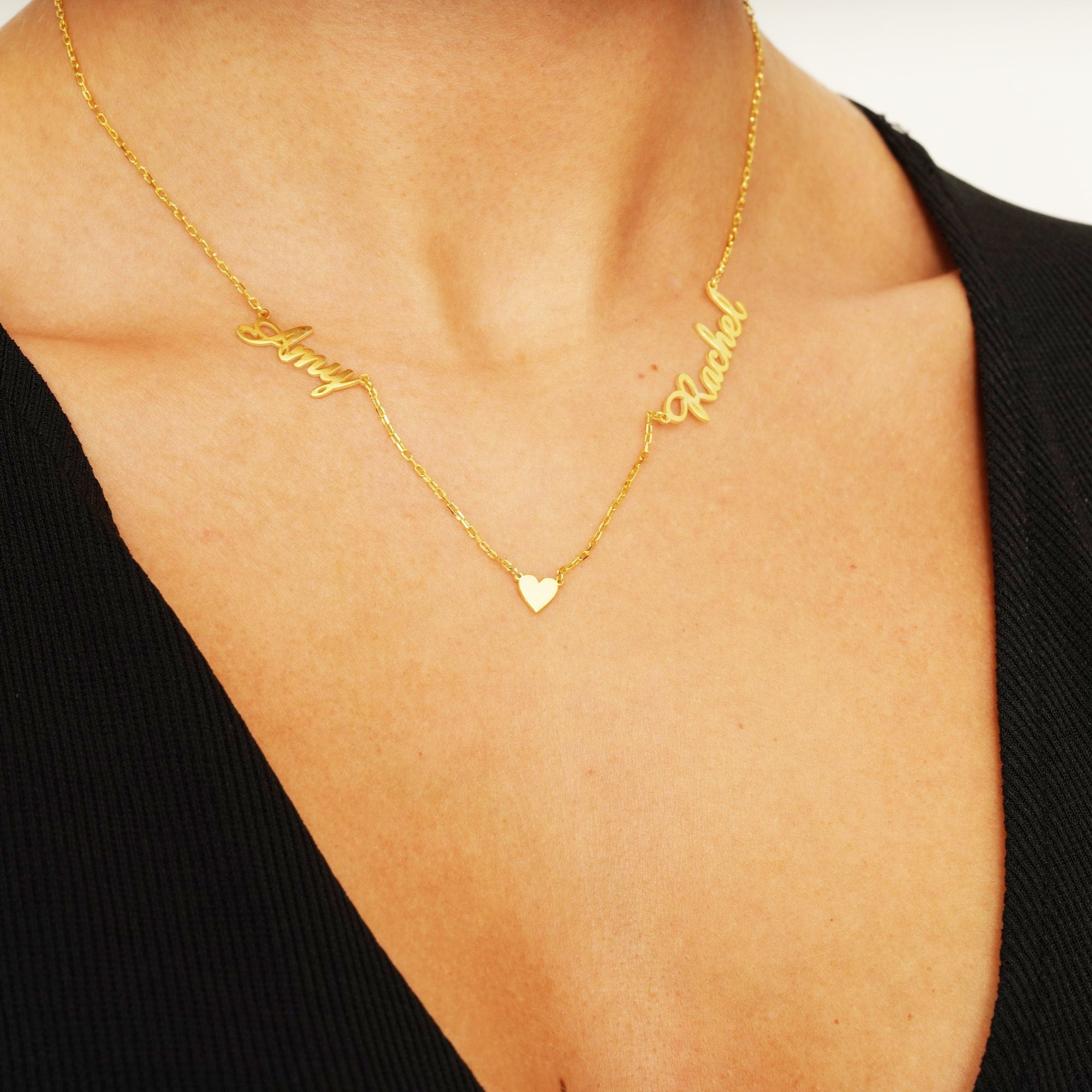 Multiple Name Necklace Two Names Necklace Three Names - Etsy