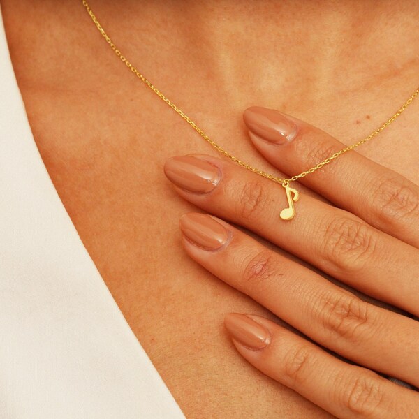 Music Note Necklace - Etsy