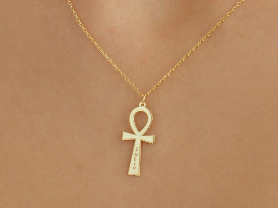 Minimalist Ankh Necklace - Ancient Symbol Pendant - Egyptian Ankh ...