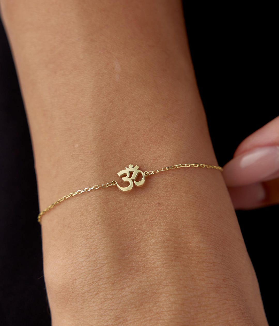 Tiny Om Chain Bracelet, Meditation Symbol Bracelet, Yoga Jewelry Gifts ...