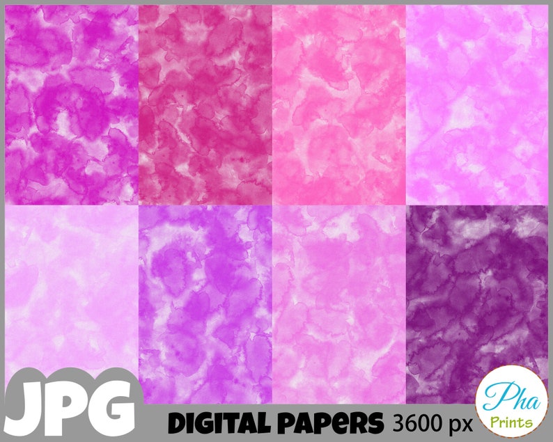 Watercolor Pink Brush Strokes Background Digital Paper - Etsy