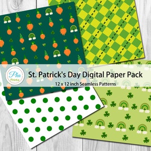 St Patrick's Day Digital Paper Scrap Booking Printable Paper Texture ...