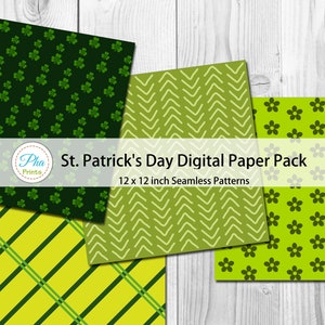 St Patrick's Day Digital Paper Scrap Booking Printable Paper Texture ...