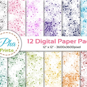 Watercolor Spray Digital Paper Scrap Booking Printable Paper Texture ...
