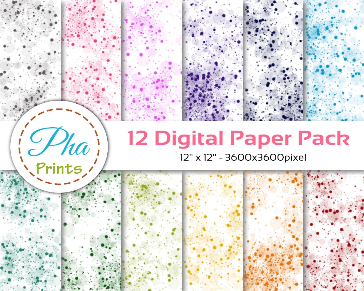 Watercolor Spray Digital Paper Scrap Booking Printable Paper Texture ...