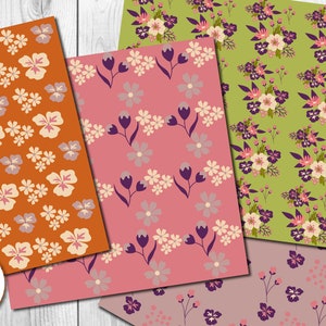 Floral Digital Paper Scrap Booking Printable Paper Texture Seamless ...