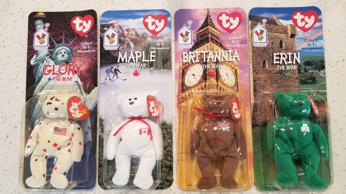 TY Beanie Babies Ronald Mcdonald House Charities Collect All 4! FULL ...