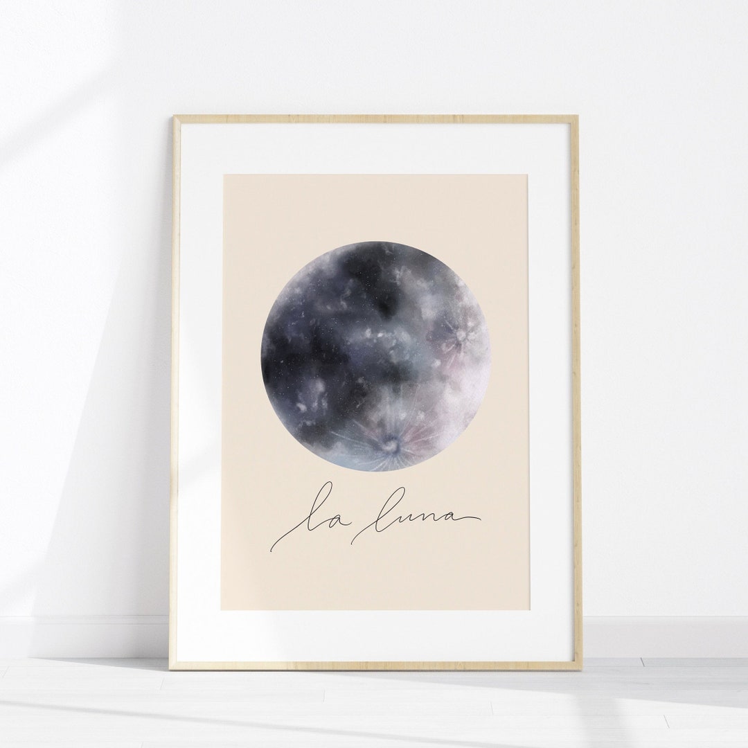 La Luna Moon Art Print: Celestial Lunar Wall Decor - Etsy