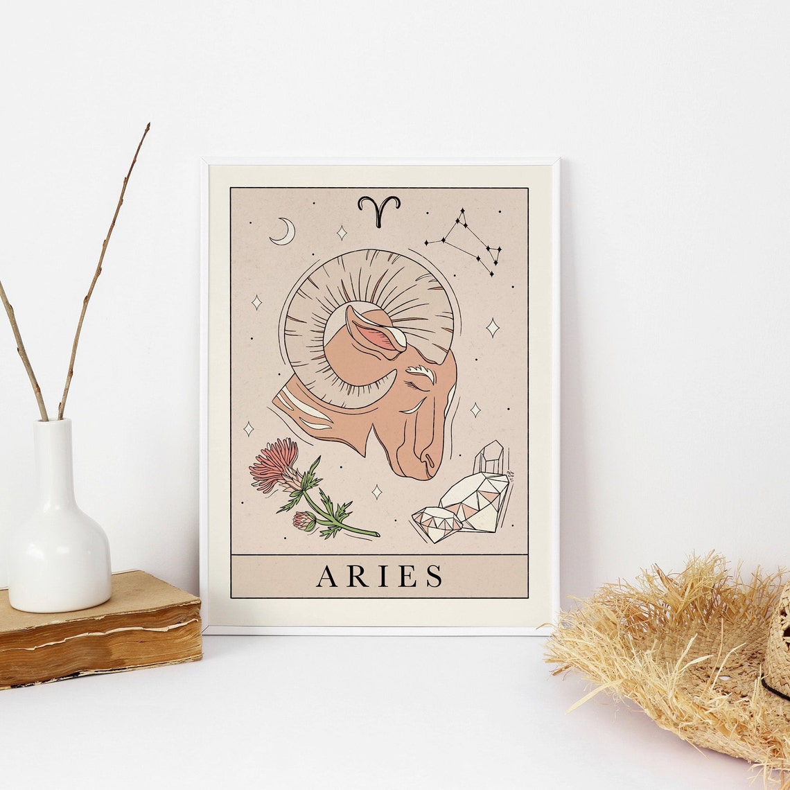 Aries Zodiac Art Print: Tarot Inspired Astrology Printable - Etsy