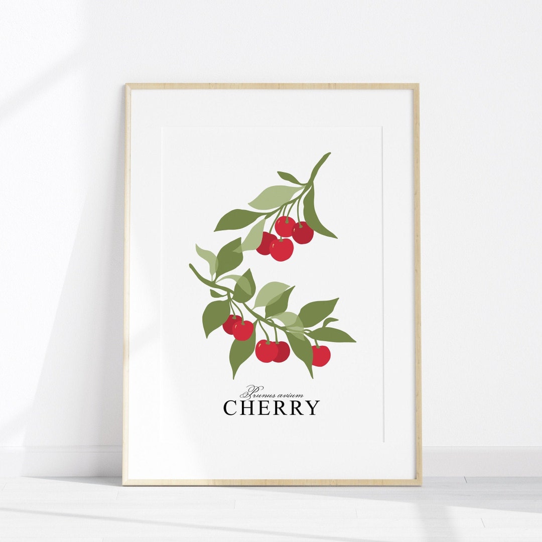 Kirsch Obst Art Print: moderne französische Wanddekoration zum ...