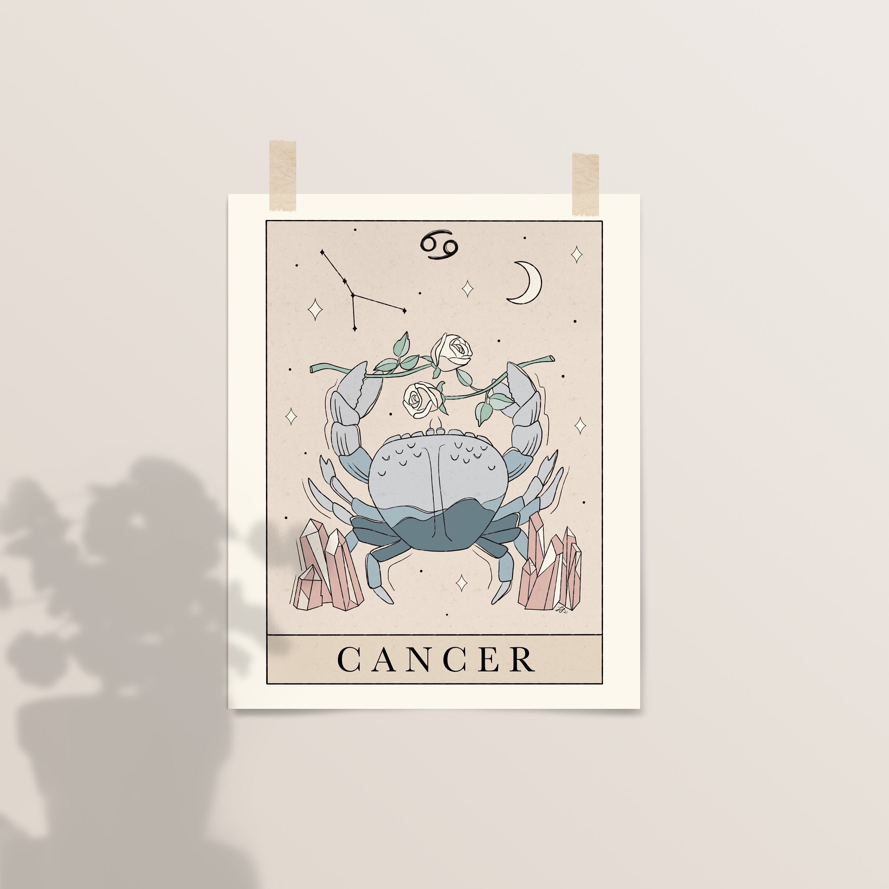 Cancer Zodiac Art Print: Tarot Inspired Astrology Printable - Etsy