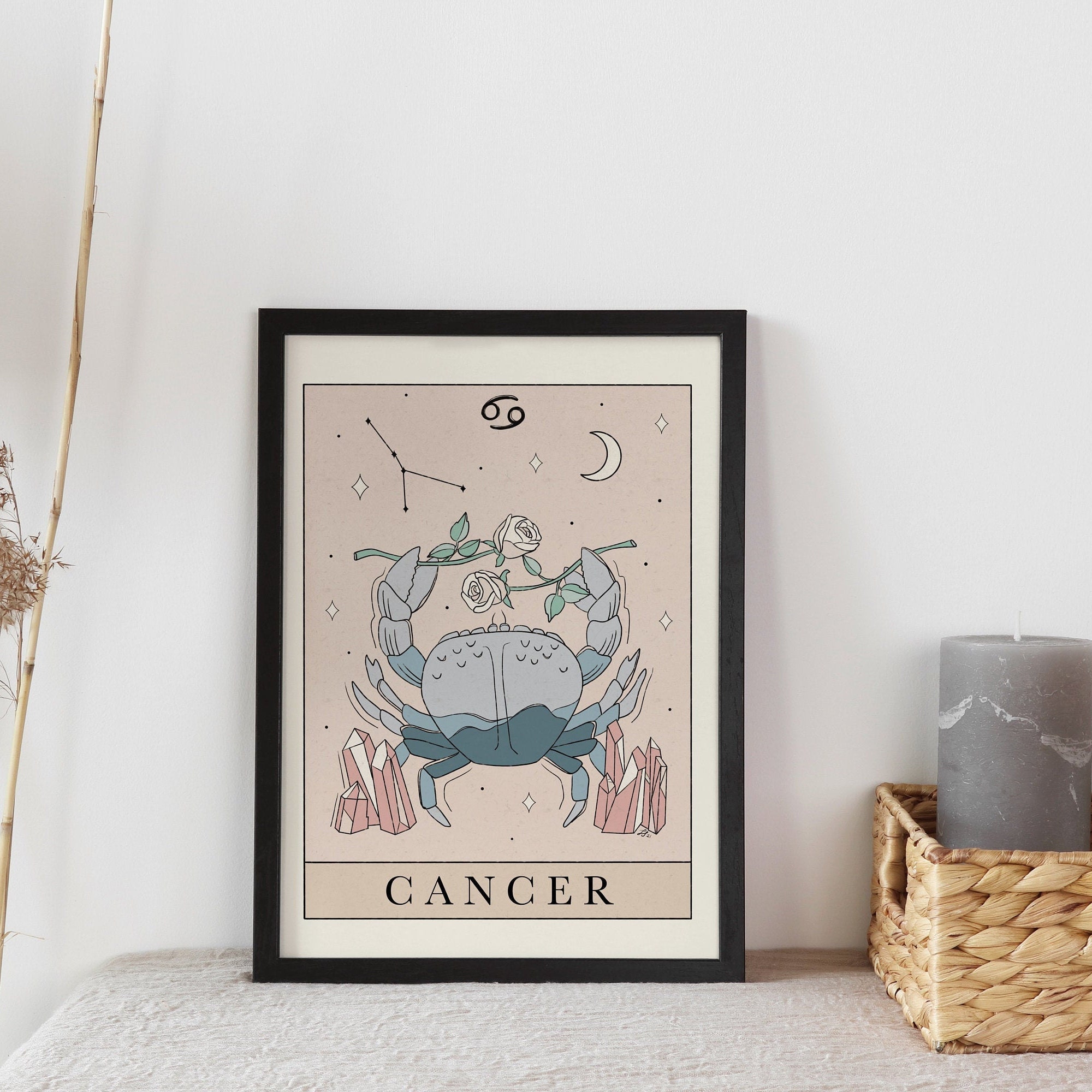 Cancer Zodiac Art Print: Tarot Inspired Astrology Printable - Etsy