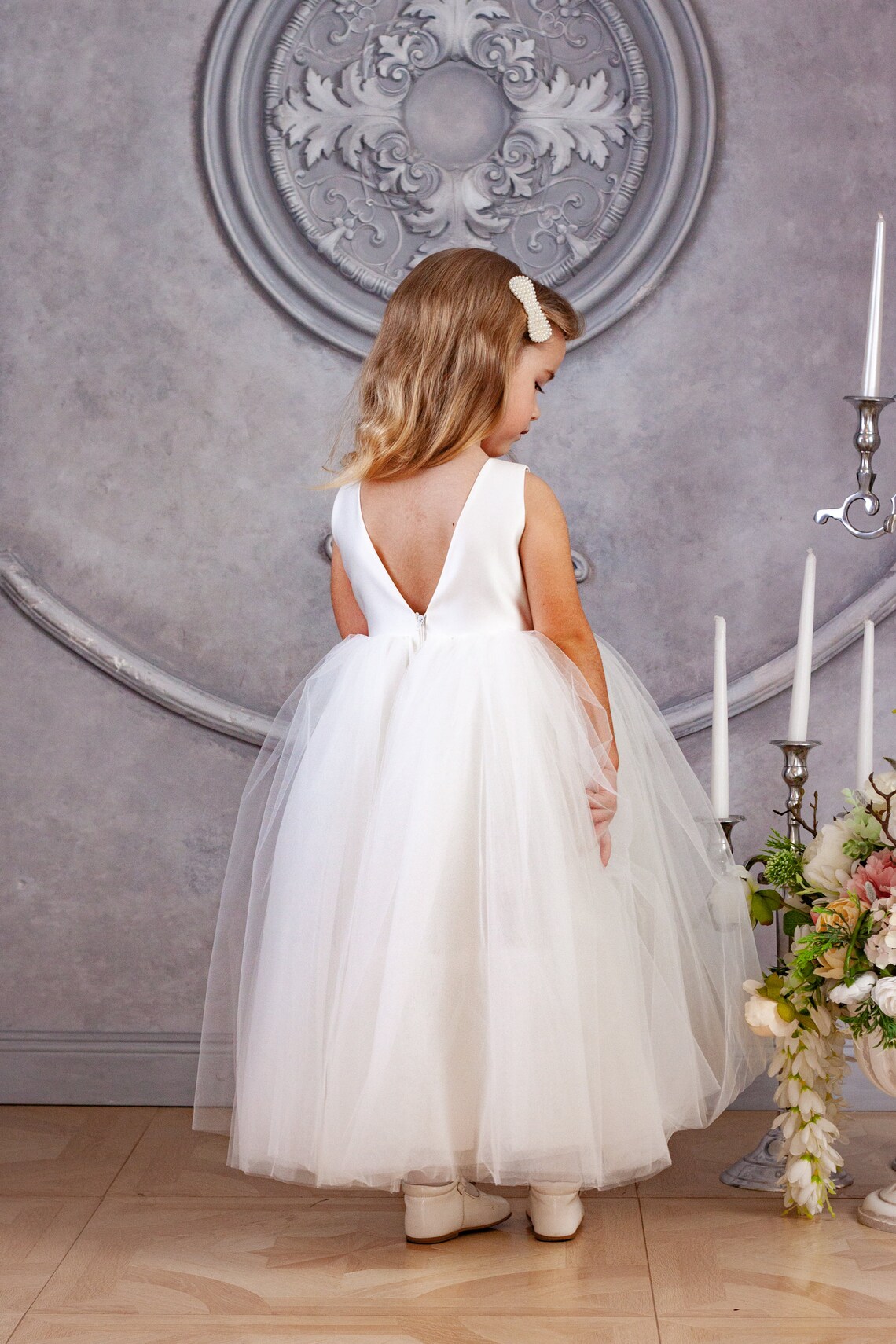 Flower Girl Dress White Flower Girl Dress Flower Girl Dress - Etsy