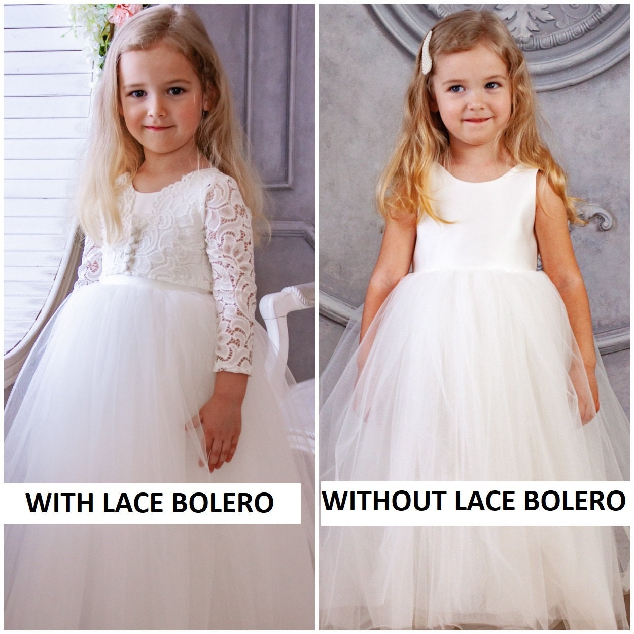 Lace Flower Girl Dress Long Sleeve Flower Girl Dressboho Etsy
