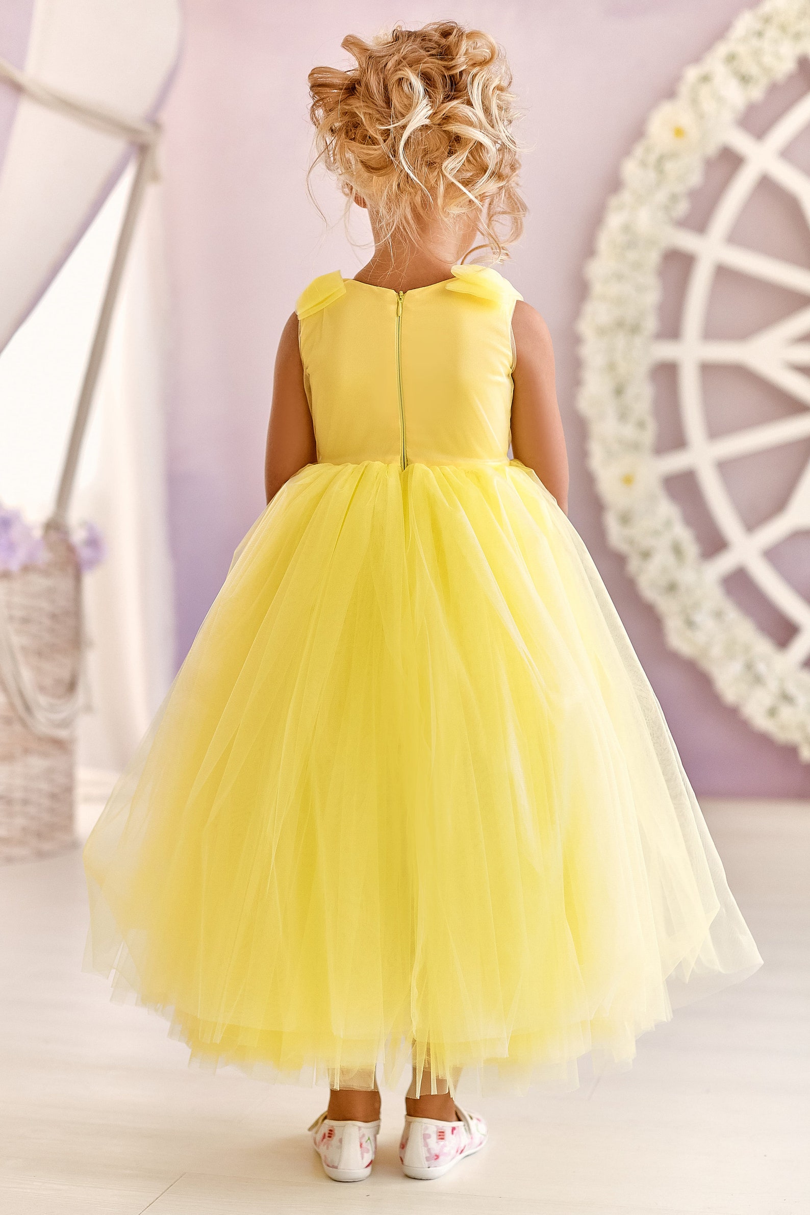 Flower Girl Dress Yellow Flower Girl Dress Tulle Party Dress Etsy