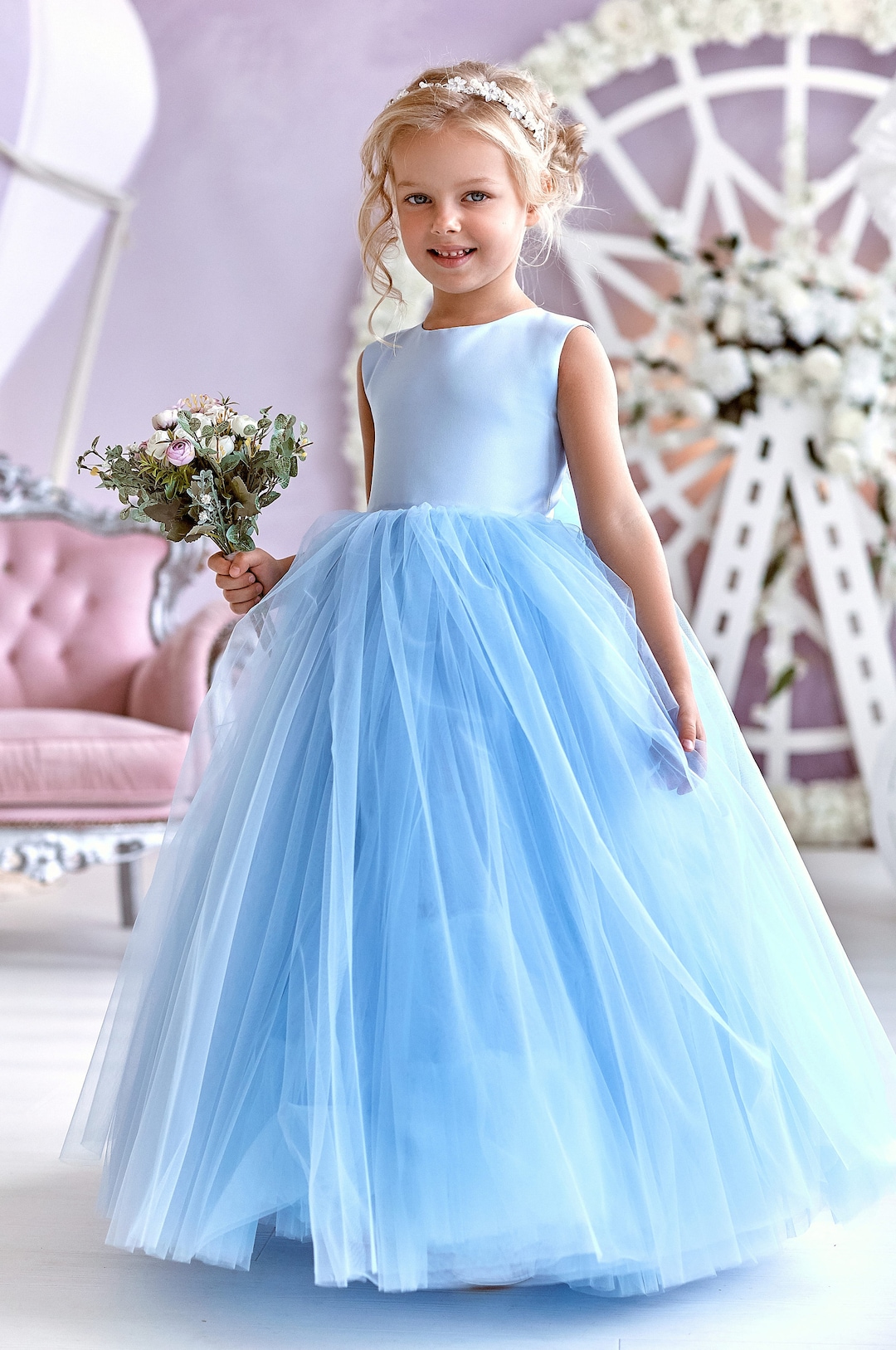 Royal Blue Flower Girl Dress, Ball Gown for Toddler, Blue Dress for ...