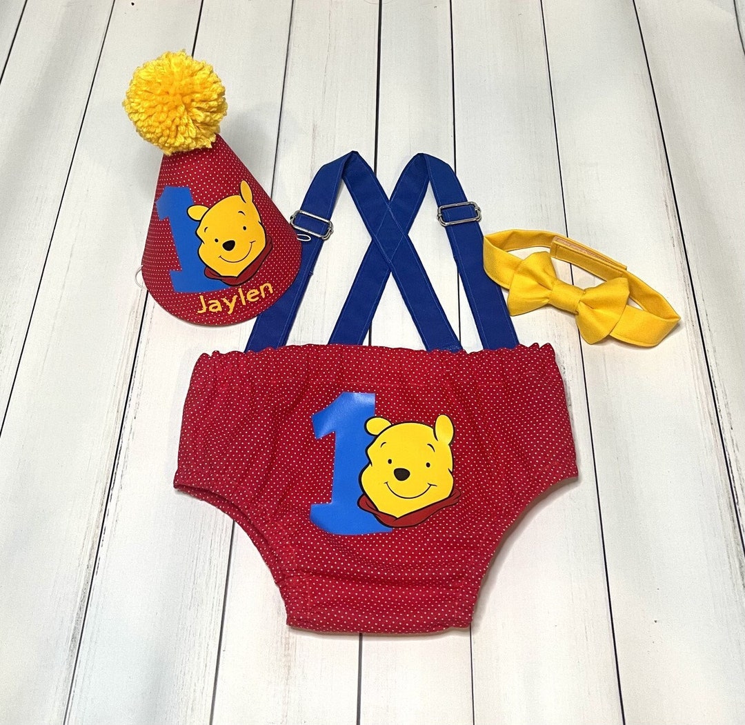 Winnie the Pooh Bear Baby Boy First Birthday Outfit - Etsy