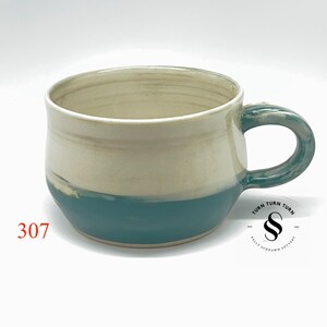 Pottery Chowder Bowl / 24 Oz Teal Swirl Soup Mug / Sally Schramm ...