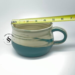 Pottery Chowder Bowl / 24 Oz Teal Swirl Soup Mug / Sally Schramm ...