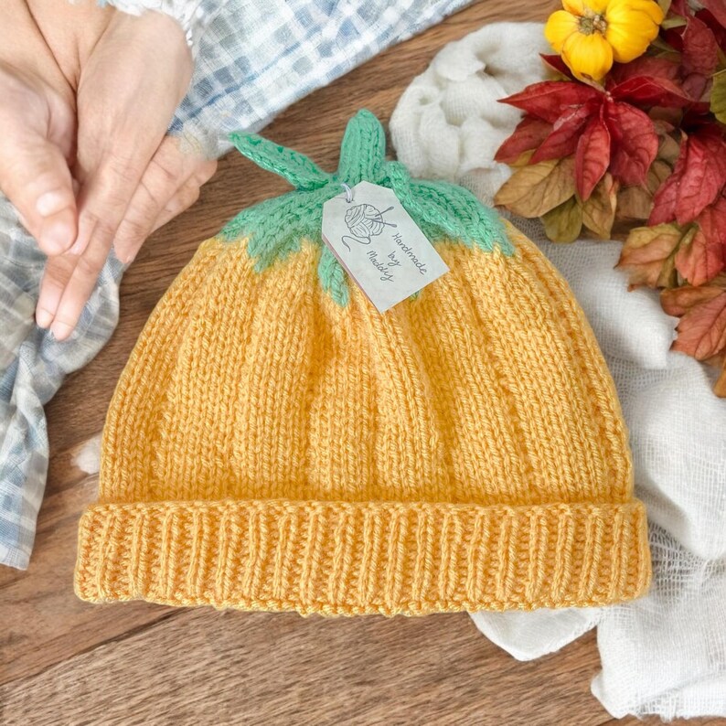 Pumpkin Hat PDF Knitting Pattern, Simple, Easy, Quick Knit for ...