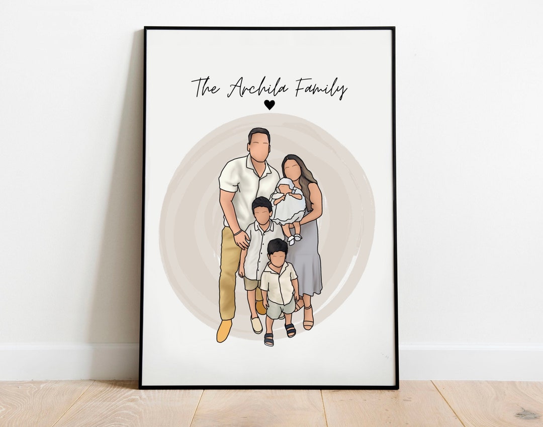 Custom Family Portrait, Faceless Portrait, Digital Illustration - Etsy