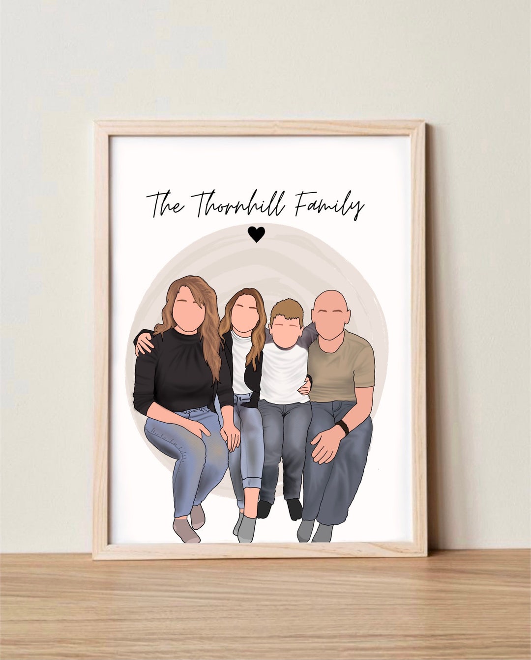 Custom Family Portrait Faceless Portrait Digital - Etsy