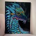 Dragon Painting on Canvas Colorful Dragon on Stretched Canvas Handmade ...