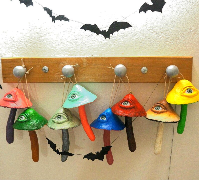 Creepy Mushroom Ornament Fantasy Fairy Fungi Weird Shaped Eyeball ...