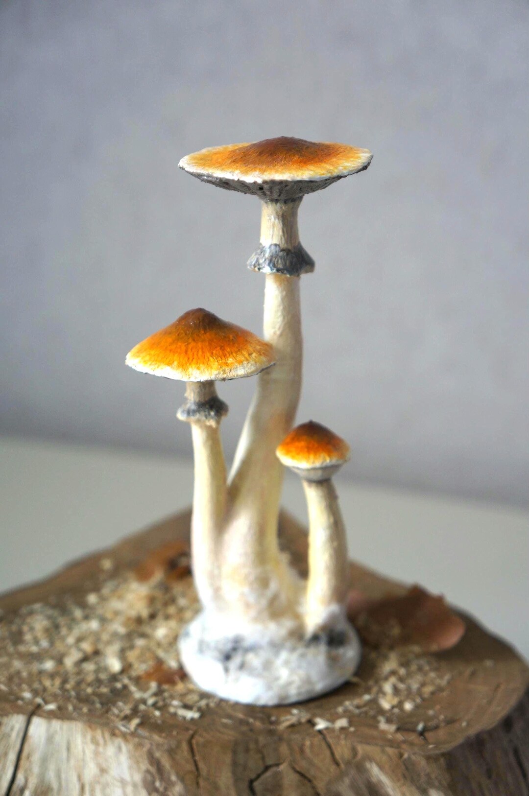 Psylocibe Cubensis Mushroom Figurine Magic Shrooms Psilocybin Golden ...