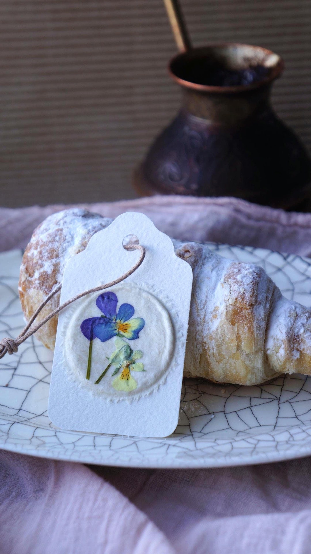 Real Violet Flower Tags Set | Vintage Hand Tags With Wildflowers ...